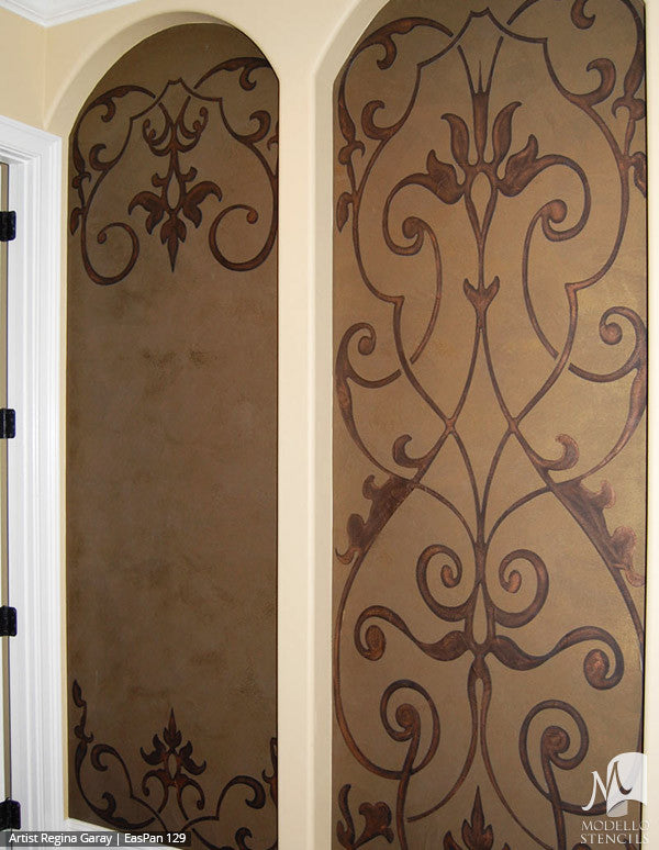 Painted Large Wall Art Graphics Stencils - Custom Modello Stencils ...
