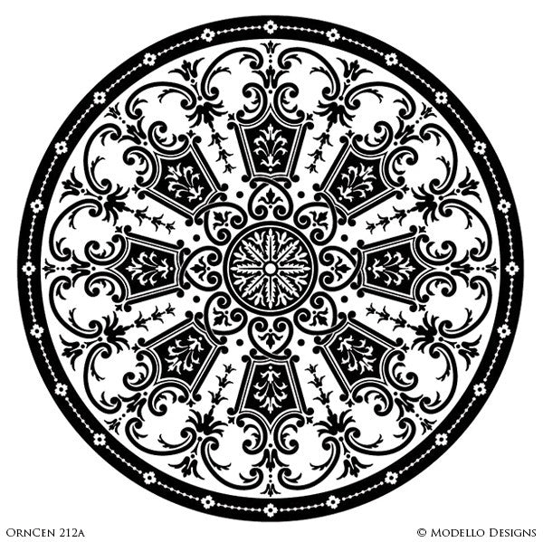 Ceiling Medallion Stencils - Custom Ceiling Design - Paint Stencils ...