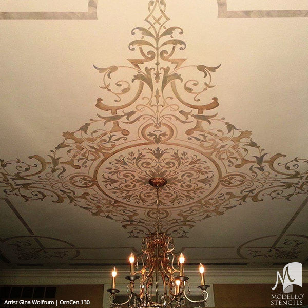 Ceiling Medallion Stencils - Custom Ceiling Design - Paint Stencils ...