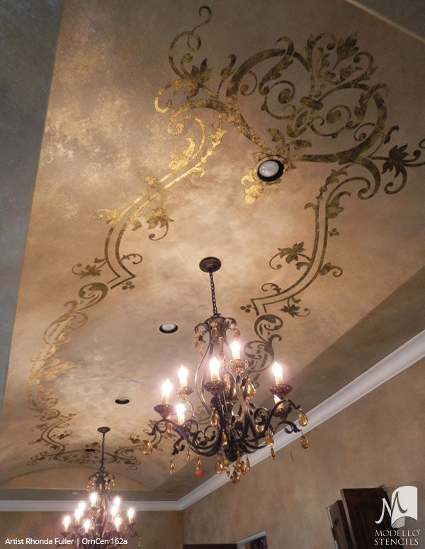 Ceiling Medallion Stencils - Custom Ceiling Design - Paint Stencils ...