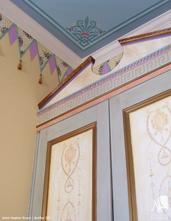 Custom Border Stencils for Painting Ceiling Designs & Wall Borders ...