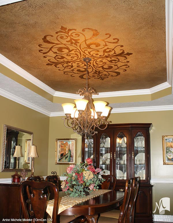 Ceiling Medallion Stencils - Custom Ceiling Design - Paint Stencils ...
