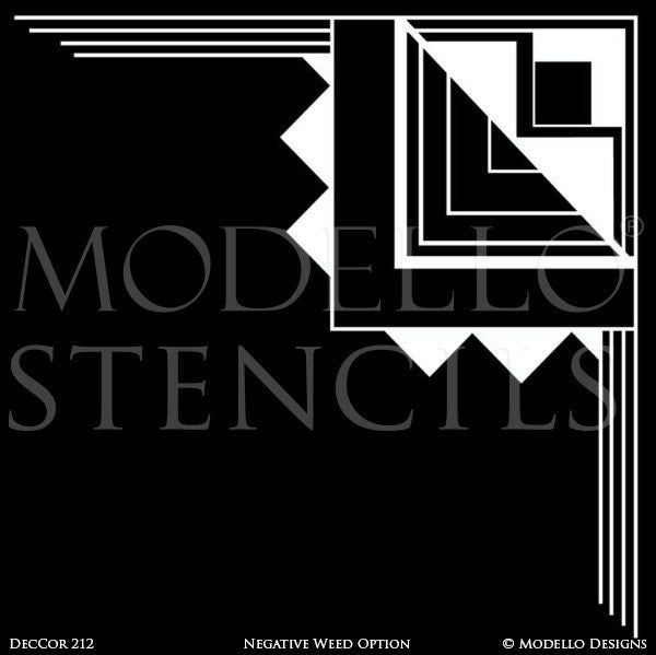 Corner Art Deco Stencil Designs