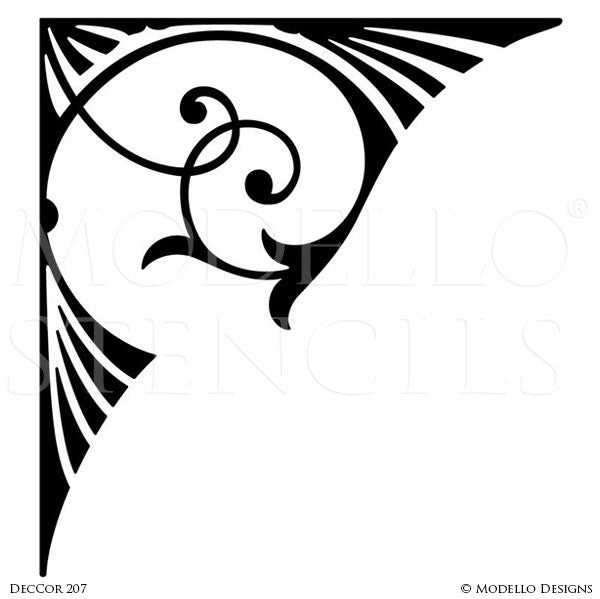 Custom Corner Stencils - Ceiling Corner Patterns - Wall Corners Design ...