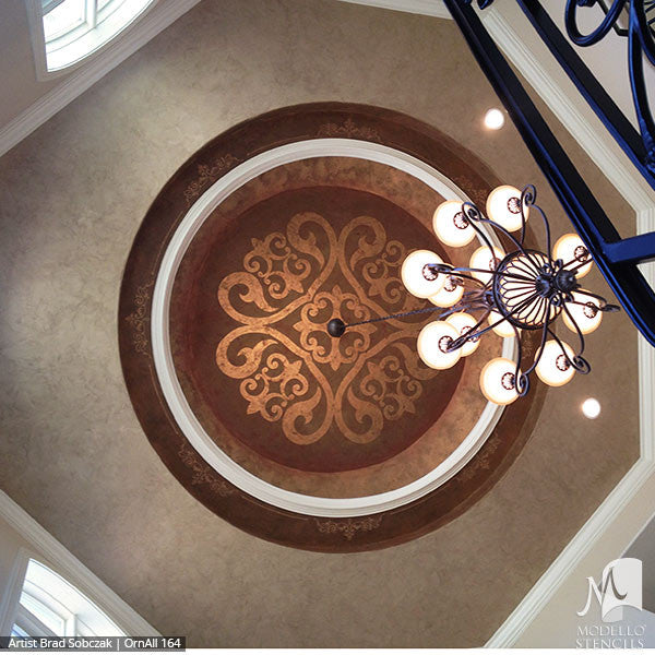 Ceiling Medallion Stencils - Custom Ceiling Design - Paint Stencils ...
