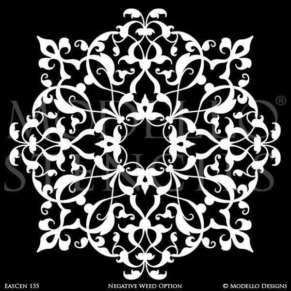Arabesque Ceiling Medallion Stencil | Shelly Lighting