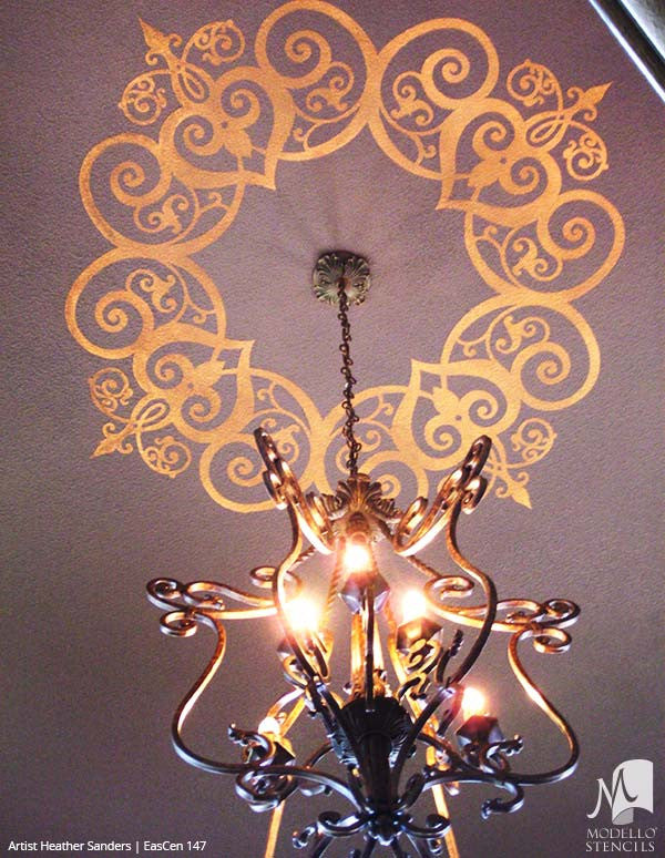 Ceiling Medallion Stencils - Custom Ceiling Design - Paint Stencils ...