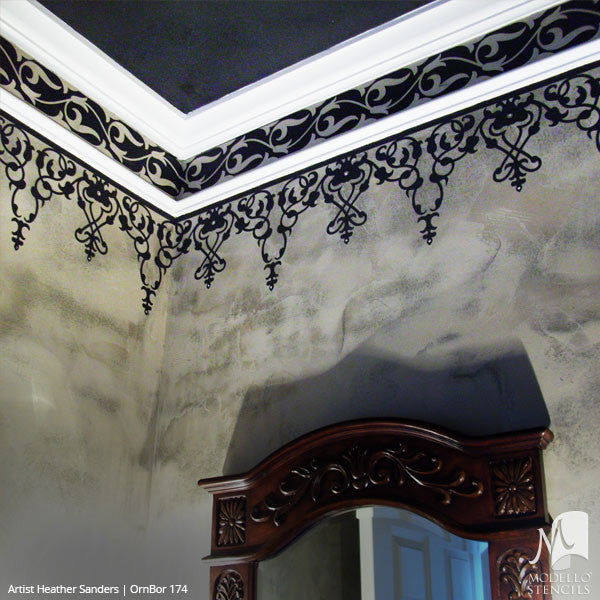 Custom Border Stencils for Painting Ceiling Designs & Wall Borders ...