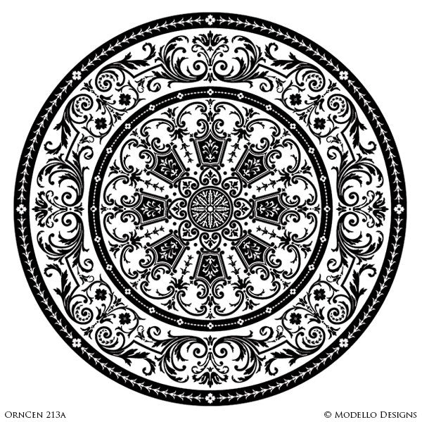 Ceiling Medallion Stencils - Custom Ceiling Design - Paint Stencils ...