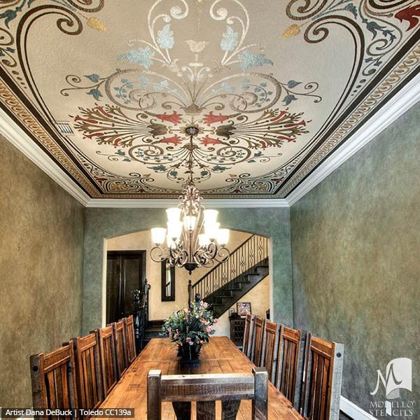 Floor Paint Stencils - Ceiling Design Stencils - Custom Vinyl Stencils ...