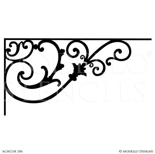 Custom Corner Stencils - Ceiling Corner Patterns - Wall Corner Design ...