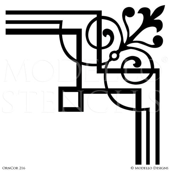 Custom Corner Stencils - Ceiling Corner Patterns - Wall Corners Design ...