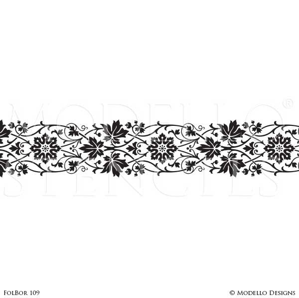 flower border stencil