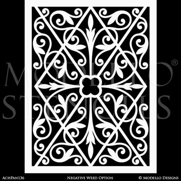 Painted Large Wall Art Graphics Stencils - Custom Modello Stencils ...