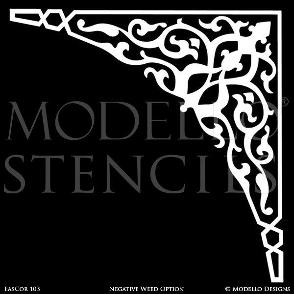 Custom Corner Stencils - Ceiling Corner Patterns - Wall Corners Design ...