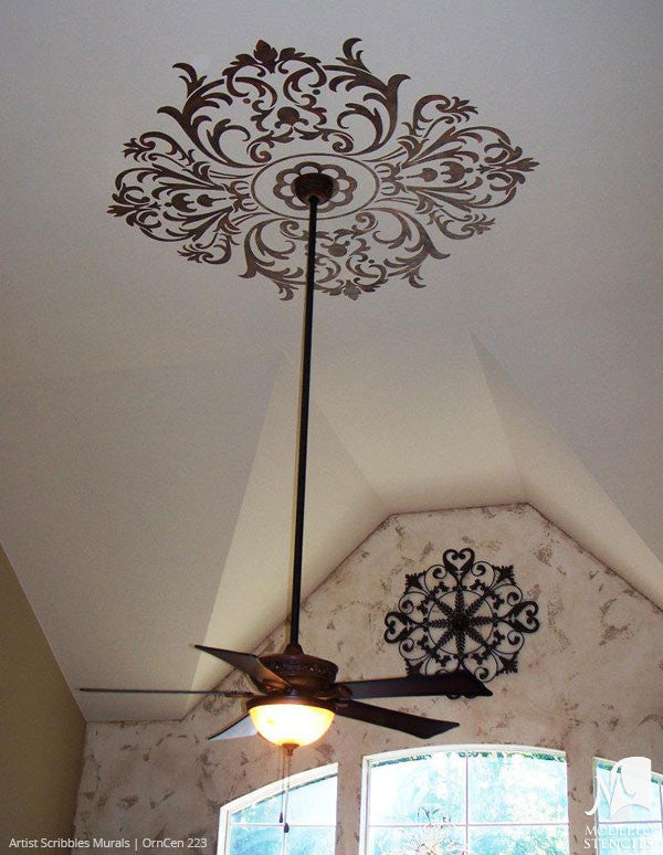 Ceiling Medallion Stencils - Custom Ceiling Design - Paint Stencils ...