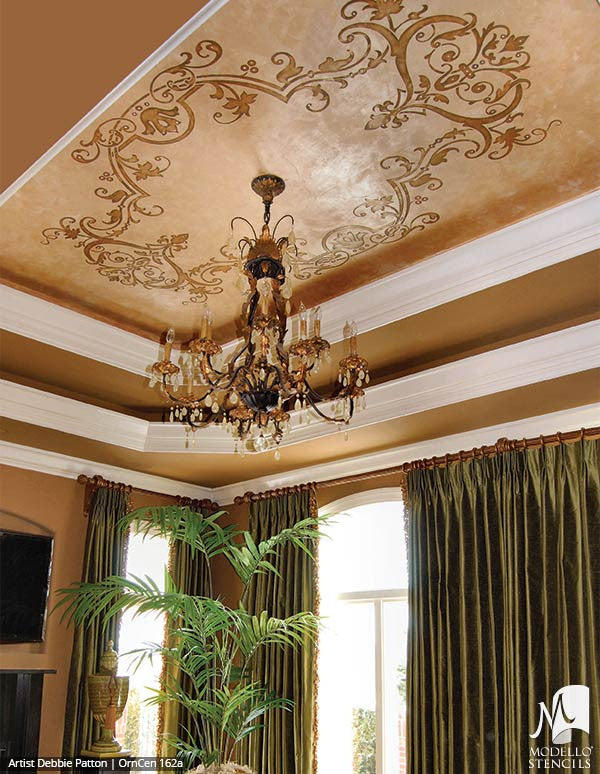 Ceiling Medallion Stencils - Custom Ceiling Design - Paint Stencils ...