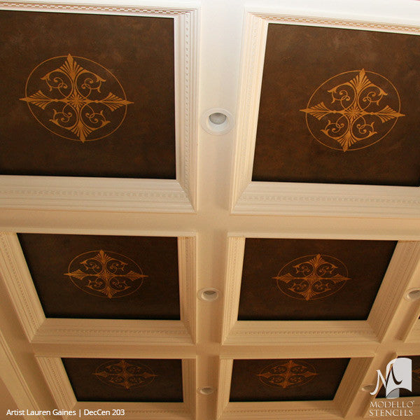 Ceiling Medallion Stencils - Custom Ceiling Design - Paint Stencils ...