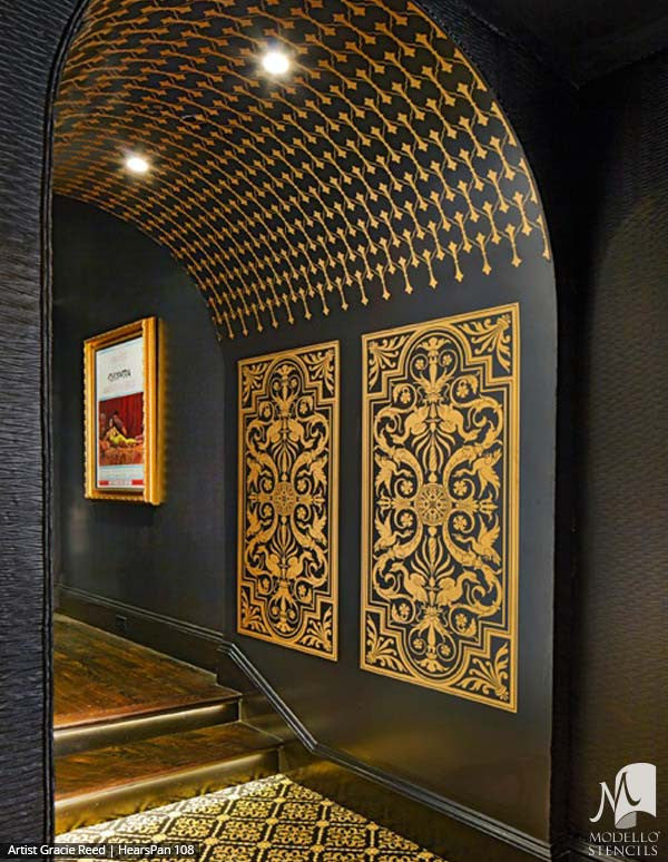 Painted Large Wall Art Graphics Stencils - Custom Modello Stencils ...