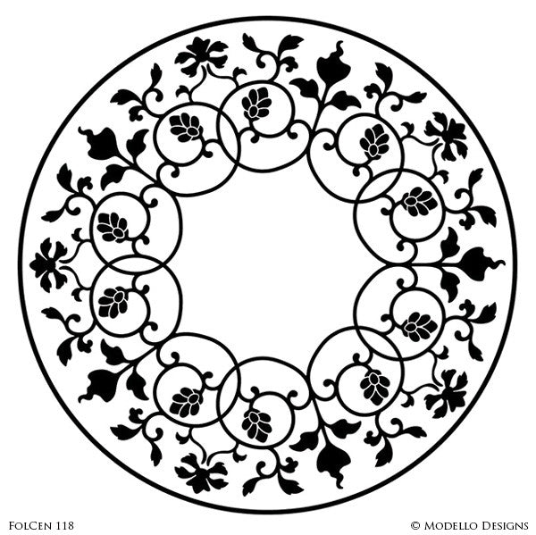 Ceiling Medallion Stencils - Custom Ceiling Design - Paint Stencils ...