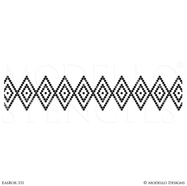 geometric border stencil