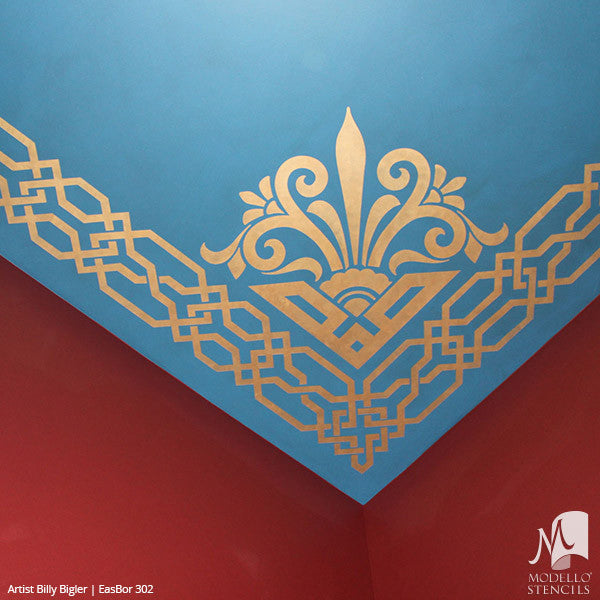Custom Border Stencils for Painting Ceiling Designs & Wall Borders ...