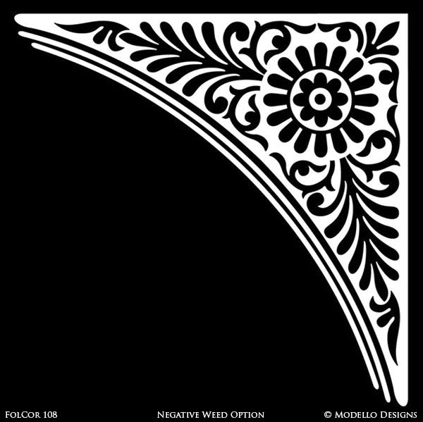 Custom Corner Stencils - Ceiling Corner Patterns - Wall Corners Design ...