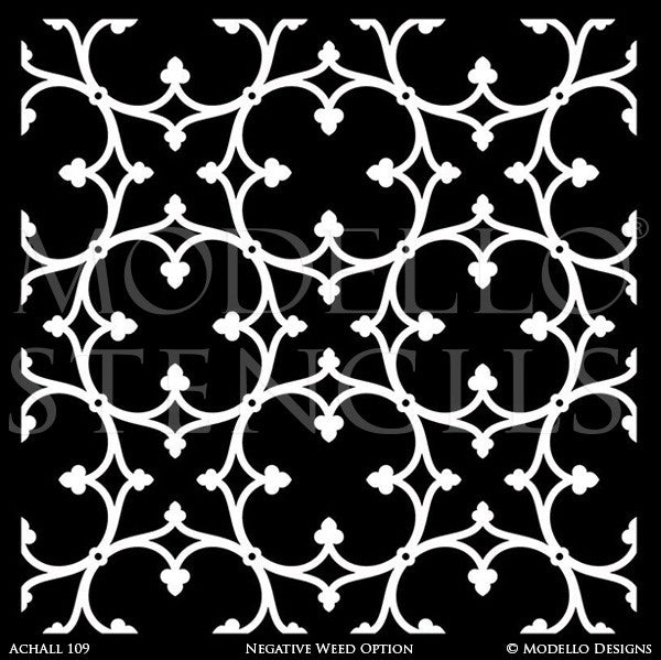 Custom Wallpaper Designs; Large Stencils for Painting Walls & Flooring ...