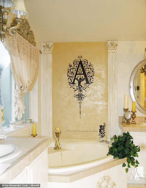 Monogram Wall Art - Custom Lettering Stencils from Modello Designs ...