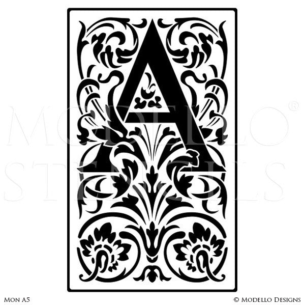 Monogram Wall Art - Custom Lettering Stencils from Modello Designs ...