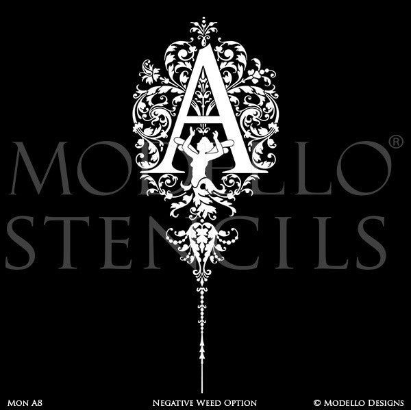 Monogram Wall Art - Custom Lettering Stencils from Modello Designs ...