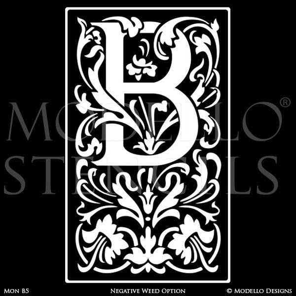 Monogram Wall Art - Custom Lettering Stencils from Modello Designs ...