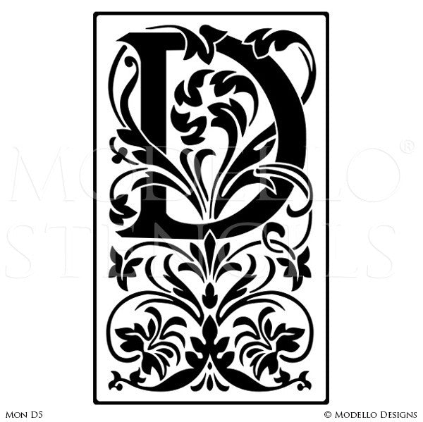 Monogram Wall Art - Custom Lettering Stencils from Modello Designs ...
