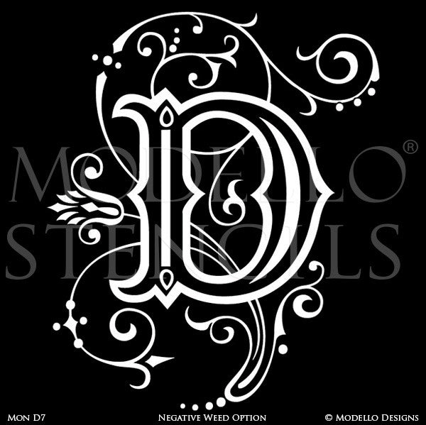 Monogram Wall Art - Custom Lettering Stencils from Modello Designs ...