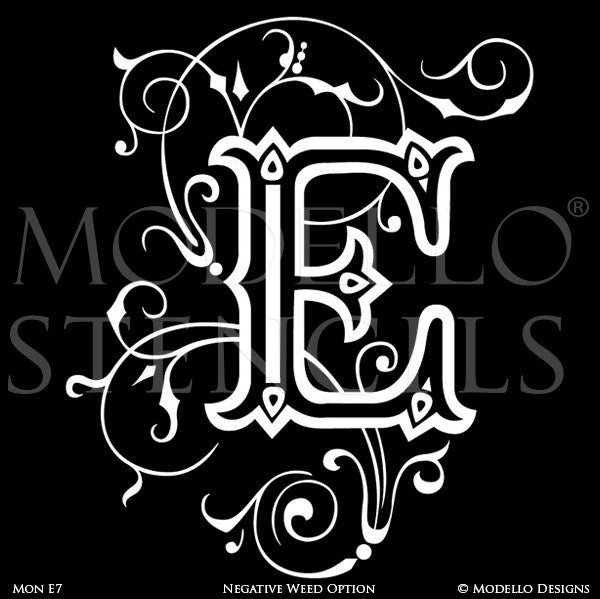 Monogram Wall Art - Custom Lettering Stencils from Modello Designs ...