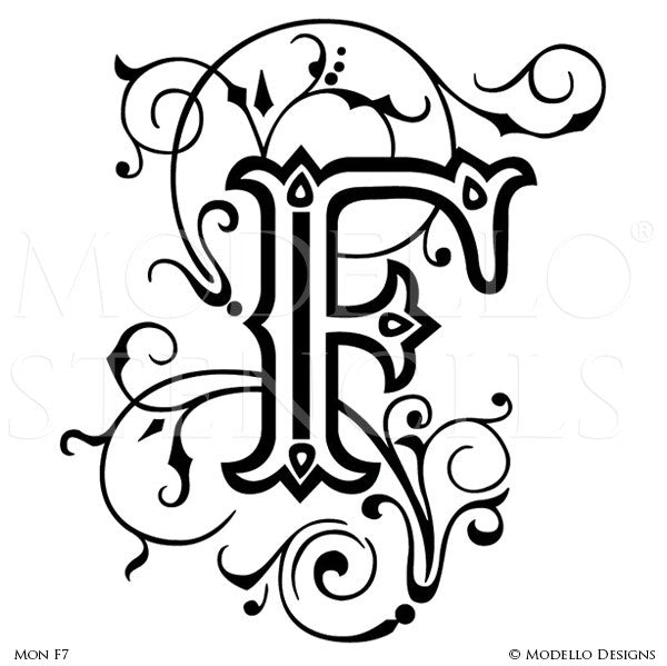 Monogram Wall Art - Custom Lettering Stencils from Modello Designs ...