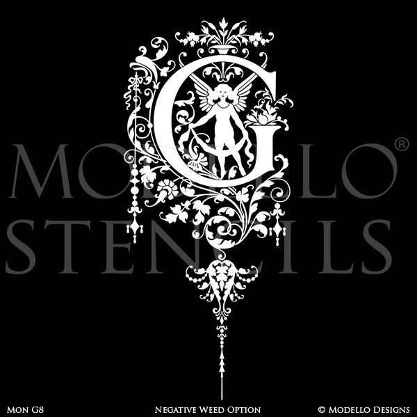 Monogram Wall Art - Custom Lettering Stencils from Modello Designs ...