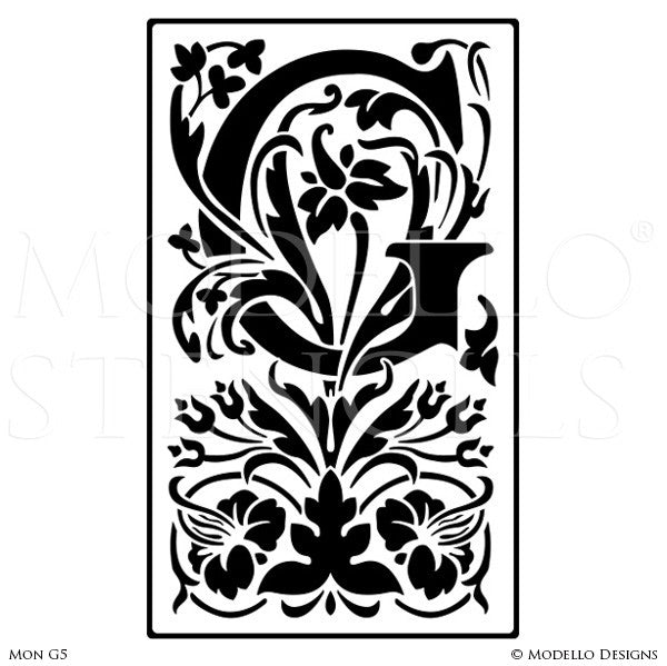 Monogram Wall Art - Custom Lettering Stencils from Modello Designs ...