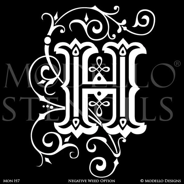 Monogram Wall Art - Custom Lettering Stencils from Modello Designs ...