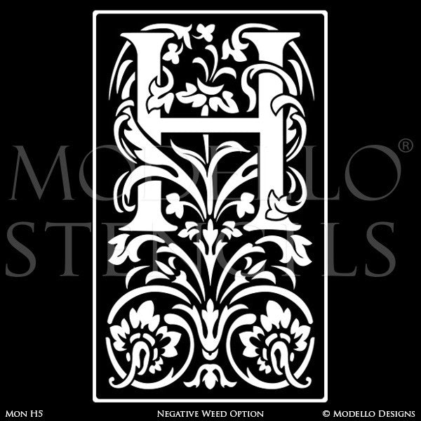 Monogram Wall Art - Custom Lettering Stencils from Modello Designs ...