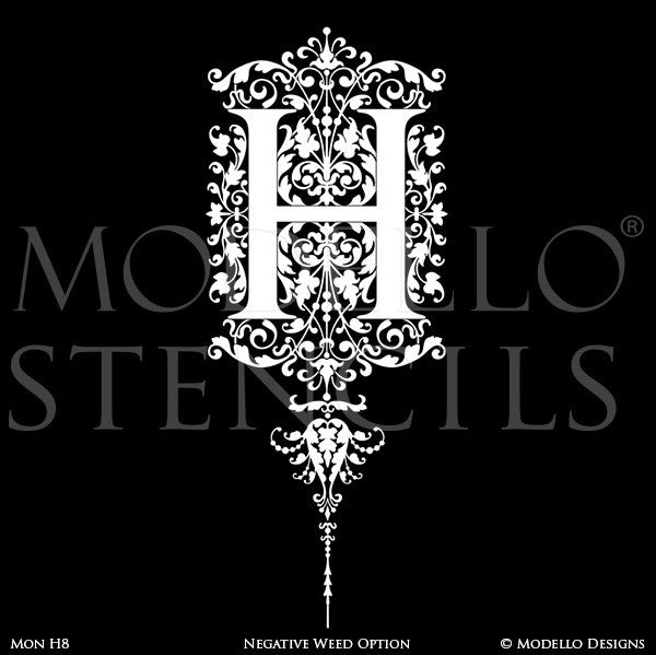 Monogram Wall Art - Custom Lettering Stencils from Modello Designs ...