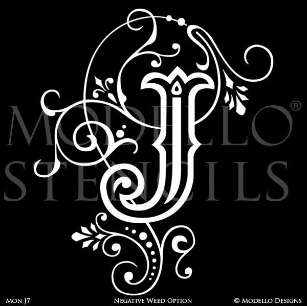 Monogram Wall Art - Custom Lettering Stencils from Modello Designs ...