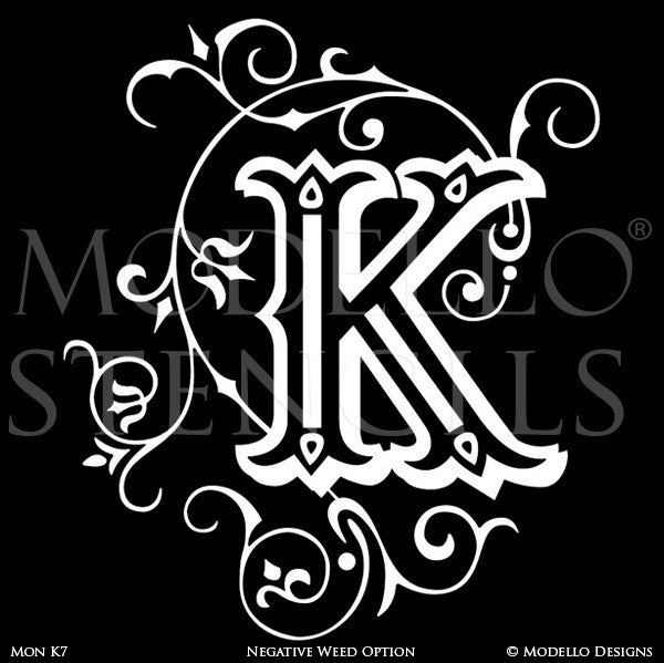 Monogram Wall Art - Custom Lettering Stencils from Modello Designs ...
