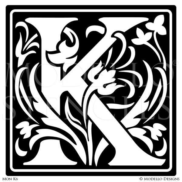 Pretty Letter K Stencil