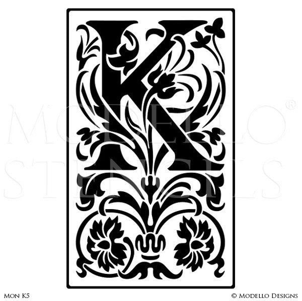 Monogram Wall Art - Custom Lettering Stencils from Modello Designs ...