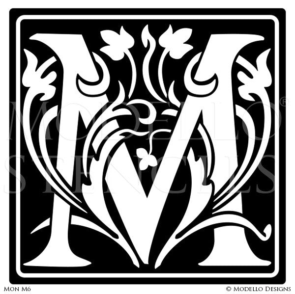 Monogram Wall Art - Custom Lettering Stencils from Modello Designs ...