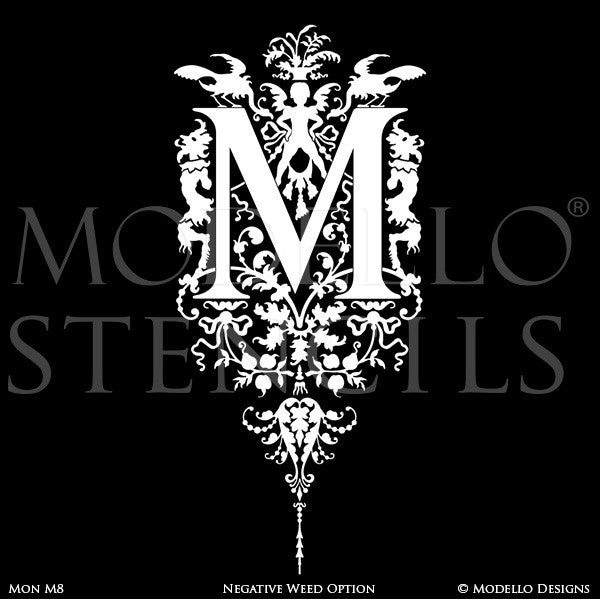 Monogram Wall Art - Custom Lettering Stencils from Modello Designs ...
