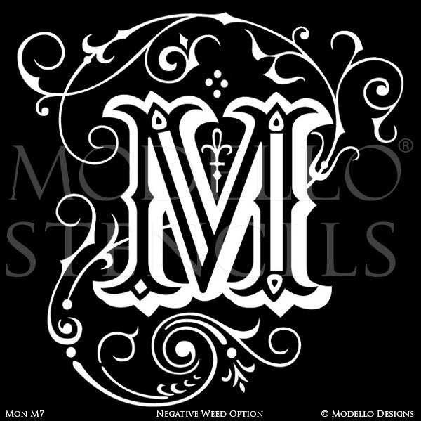 Monogram Wall Art - Custom Lettering Stencils from Modello Designs ...
