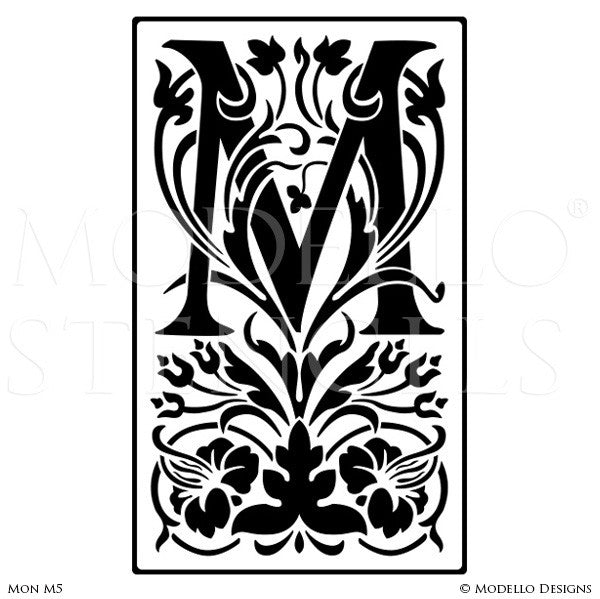Monogram Wall Art - Custom Lettering Stencils from Modello Designs ...