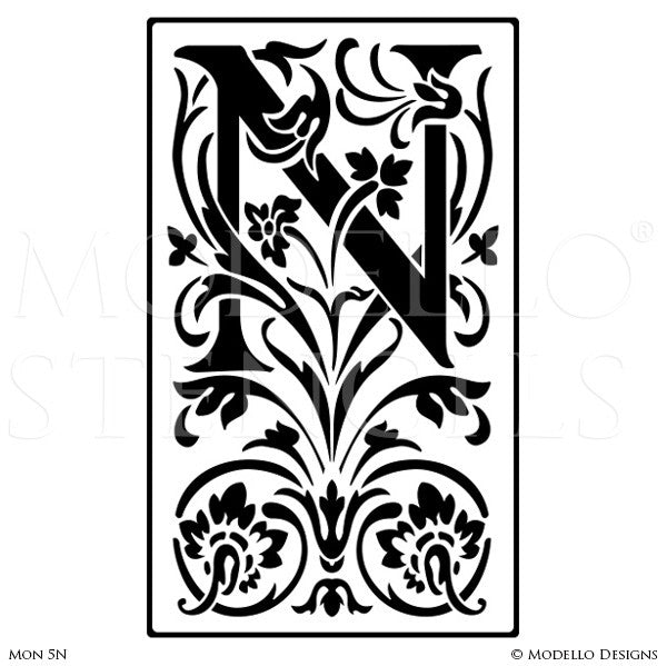 Monogram Wall Art - Custom Lettering Stencils from Modello Designs ...